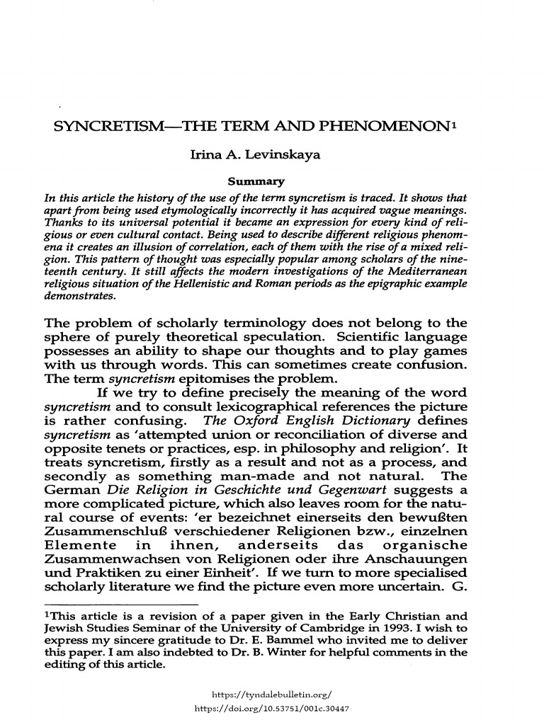 Understanding Syncretism's Evolution | PDF