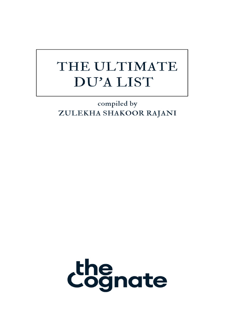 Dua-List 2 | PDF | Religious Belief And Doctrine | Abrahamic Religions