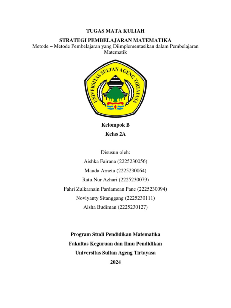 Kelompok B - 2A - Metode - Metode Pembelajaran Yang Diimplementasikan ...