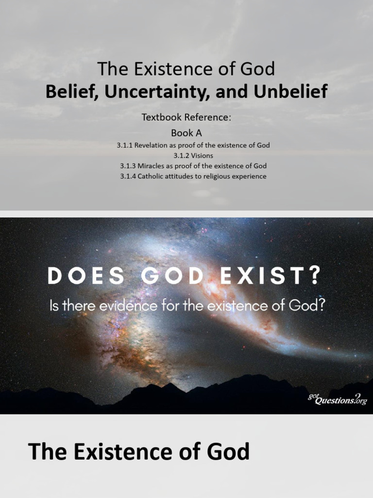 1.6 The Existence of God | PDF | Revelation | Miracle