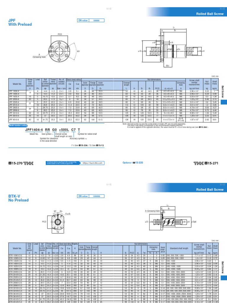THK Rolled Ball Screw | PDF | Screw | Mechanical Engineering