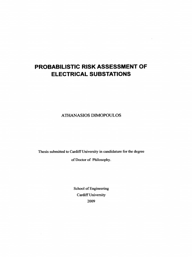 Probabilistic Risk Assessment of Ss | PDF | Electric Power Transmission ...