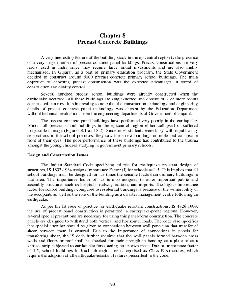 Precast Elements | PDF | Earthquake Engineering | Concrete