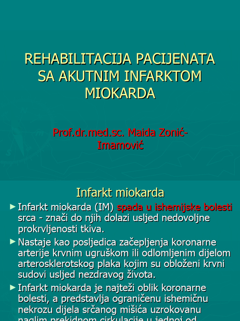 7. REHABILITACIJA PACIJENATA SA AKUTNIM INFARKTOM MIOKARDA | PDF