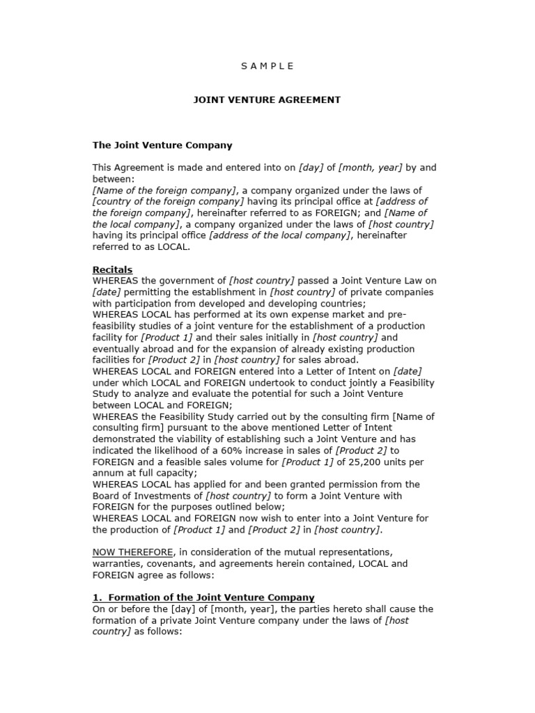 AJV Sample JV Agreement - m3s19 | PDF | License | Patent