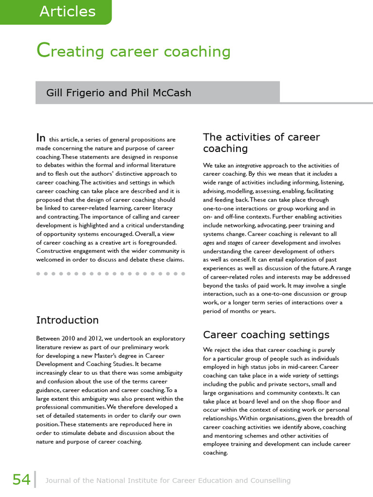 Understanding Career Coaching Essentials | PDF | Literacy | Experience