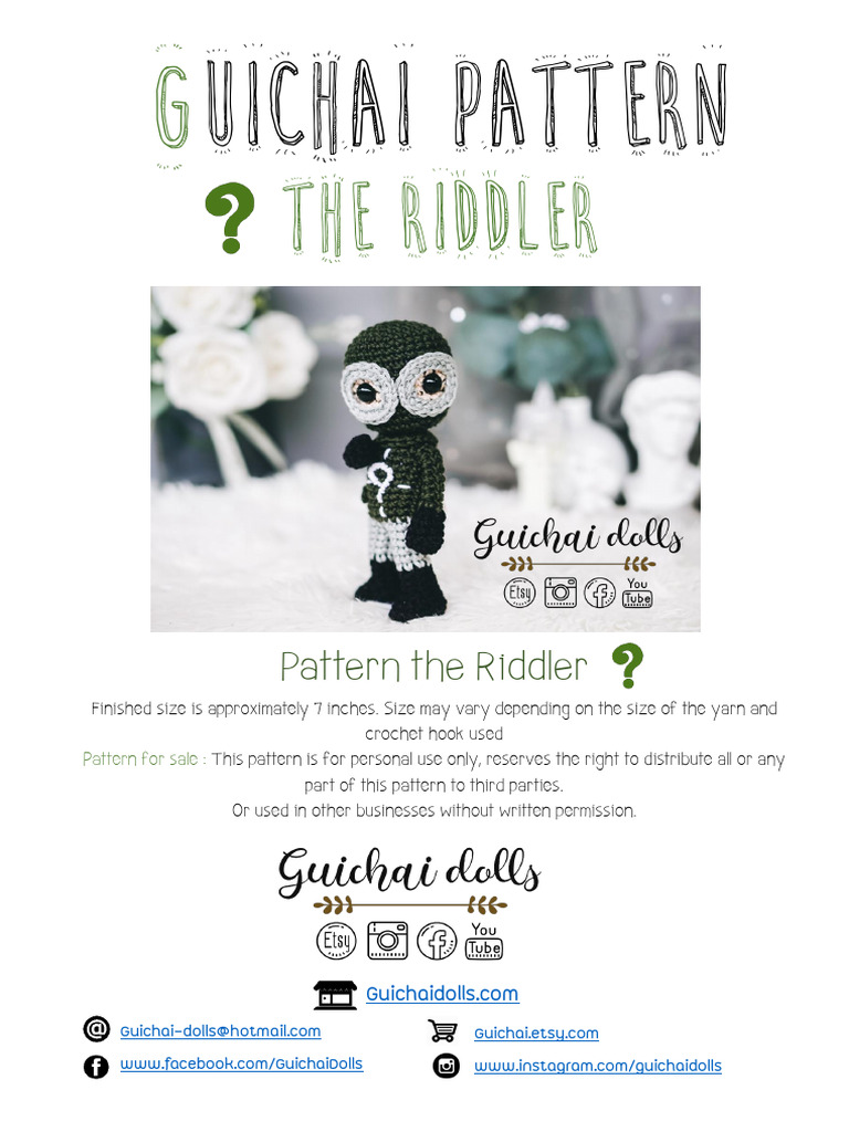Riddler Crochet Pattern Guide | PDF | Crochet | Yarn