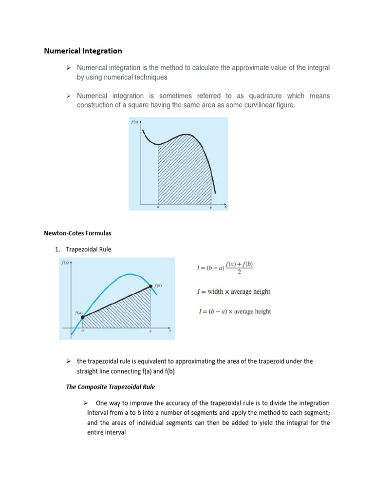 Numerical Integration | PDF | Integral | Mathematics Of Computing