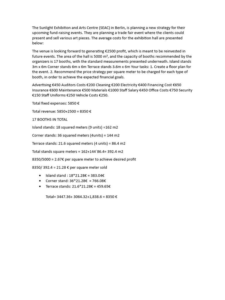 Budgeting Squared Meters Exercise | PDF