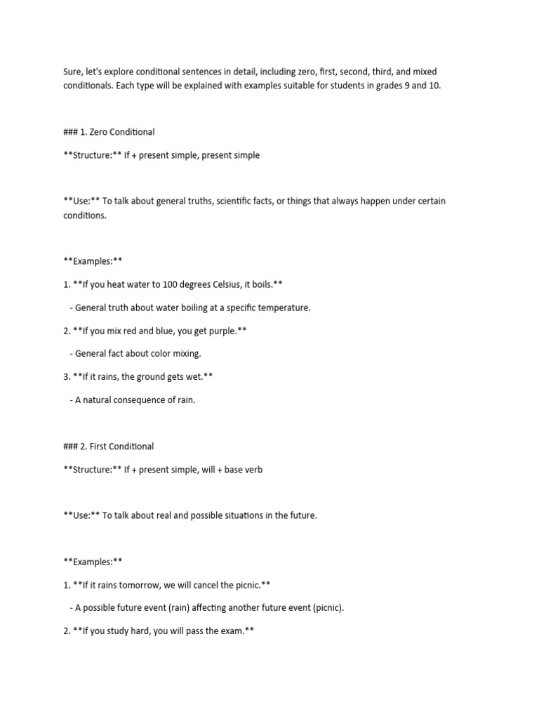 CONDITIONAl SENTENCES | PDF | Grammatical Tense | Perfect (Grammar)