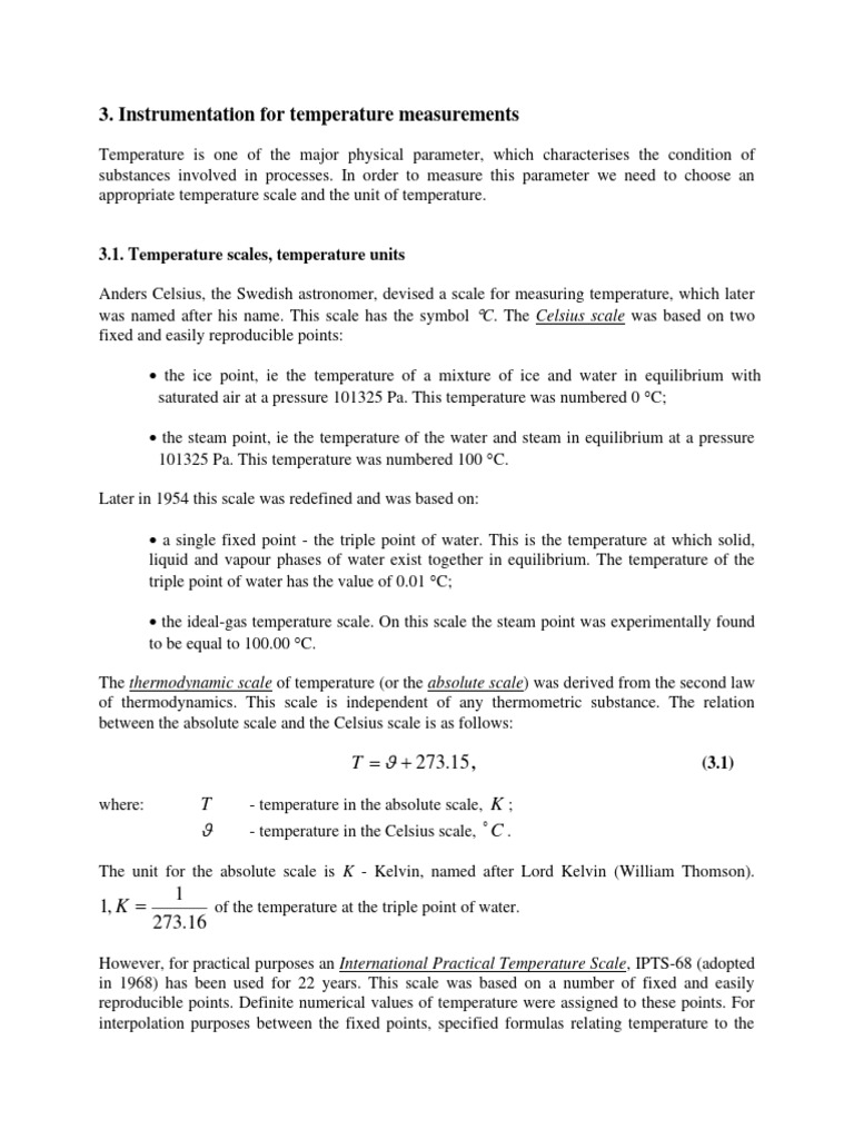 Temperature Measurement | PDF | Electrical Resistance And Conductance | Thermocouple