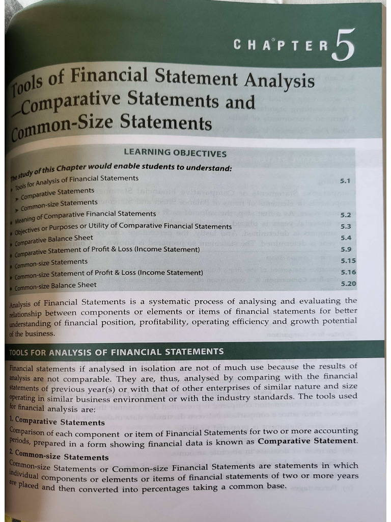 Tools of Financial Statement Analysis - Comparative Statements and ...