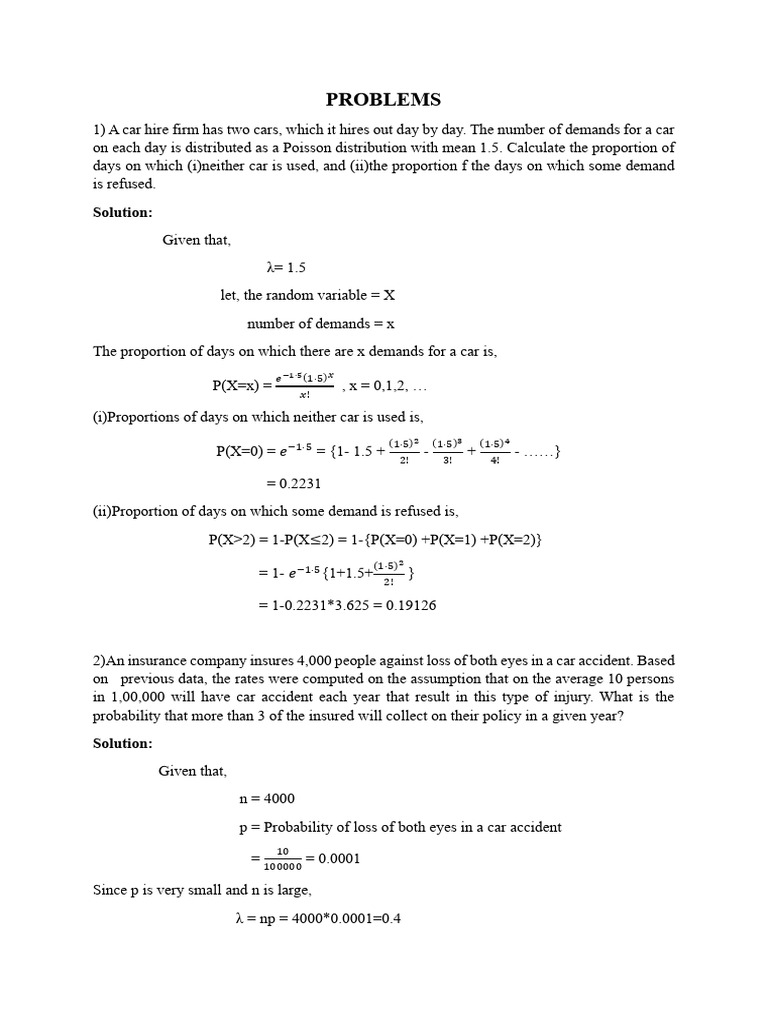 PROBLEMS | PDF | Probability Theory | Applied Mathematics