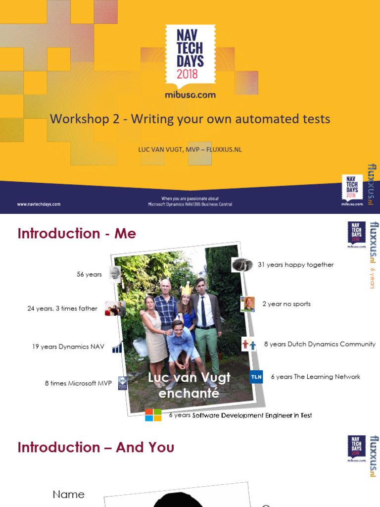 NAVTechDays 2018 Workshop 2 - Writing Your Own Automated Tests ...