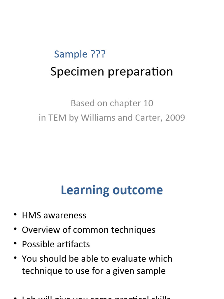 TEM Specimen Preparation Techniques | PDF | Transmission Electron ...