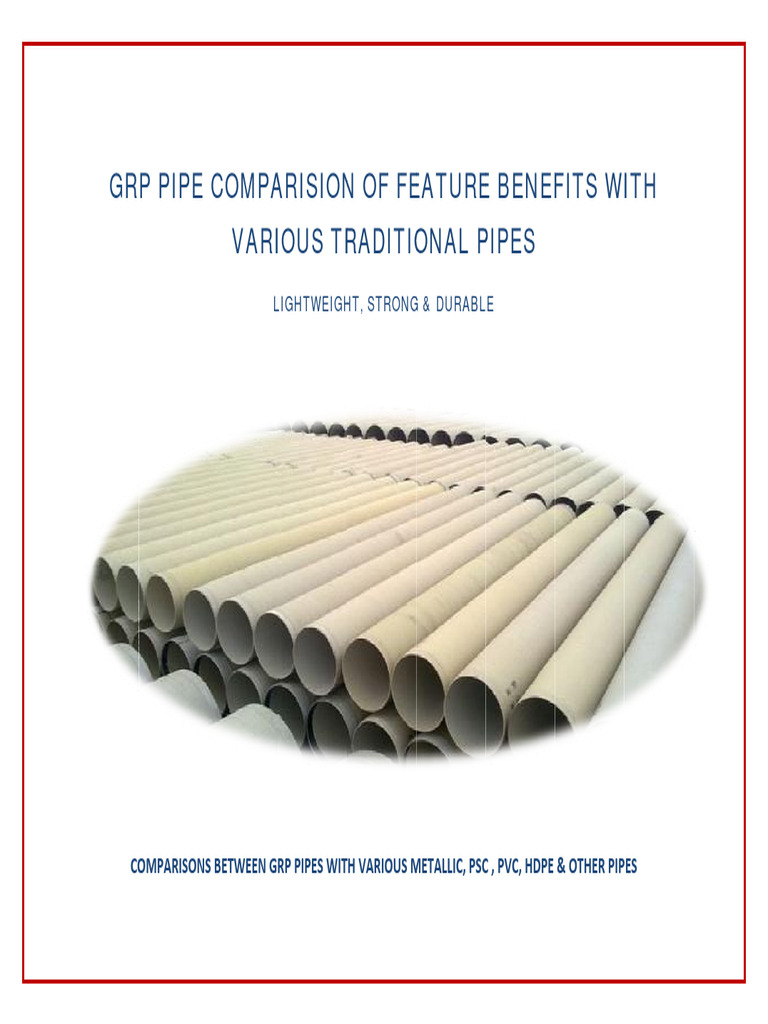 Comparisons Between GRP Pipes With Various Pipes | PDF | Ultimate ...