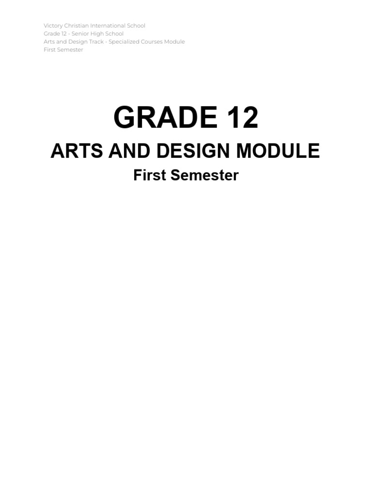 G12 AD Specialized Subjects Module 1st Semester | PDF | Learning | Knowledge