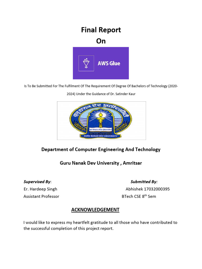 Abhishek 17032000395 Final Report 2 | PDF | Amazon Web Services | Metadata