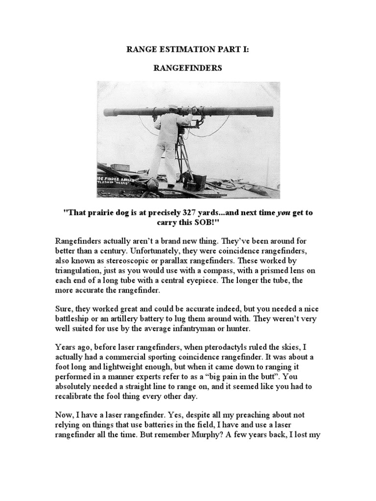 Range Estimation Methods & Techniques | Download Free PDF | Telescopic ...