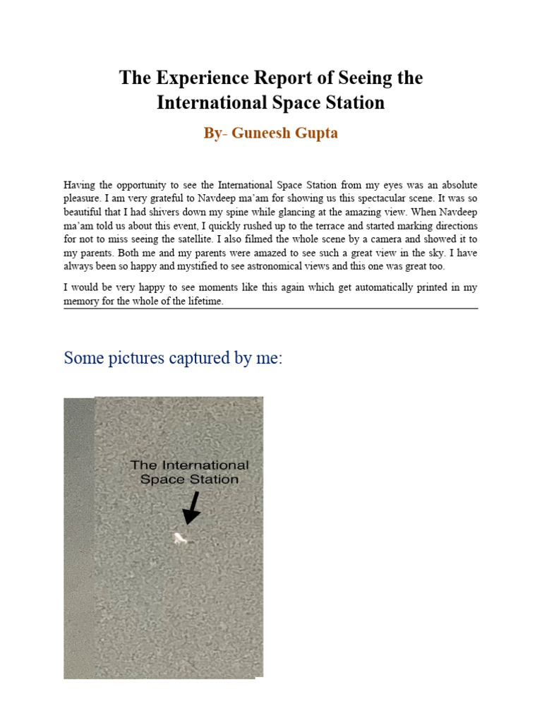 Viewing the International Space Station | PDF