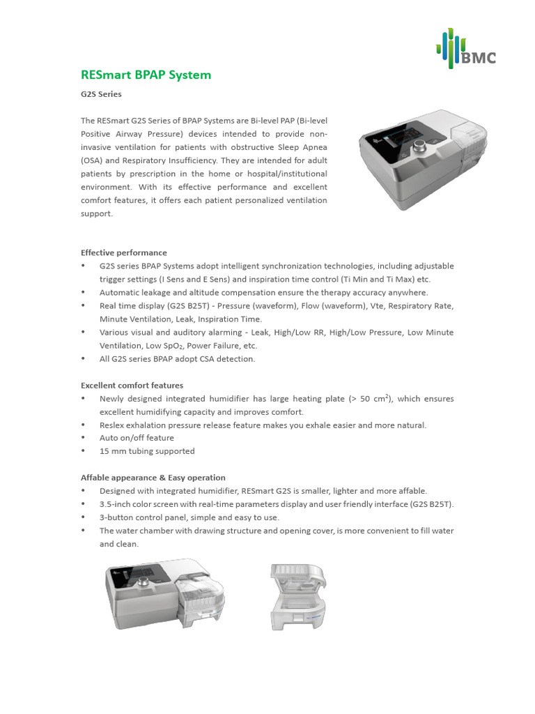 Brochure BPAP G2S-B25T | PDF