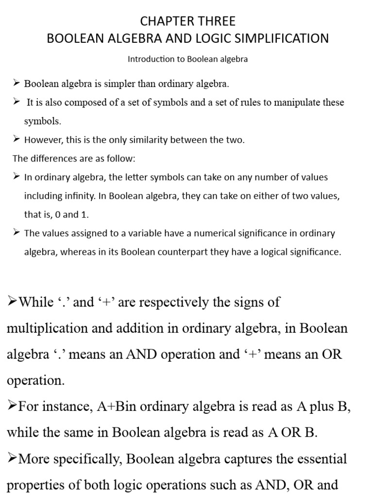chapter 3 | PDF | Boolean Algebra | Teaching Mathematics