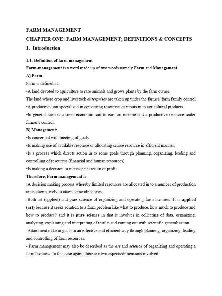 Farm Management | PDF | Agriculture | Farms