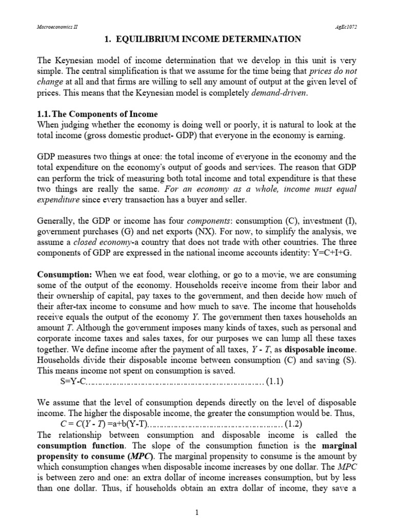 Macroecon II Handout Haramaya | Download Free PDF | Consumption (Economics) | Fiscal Multiplier