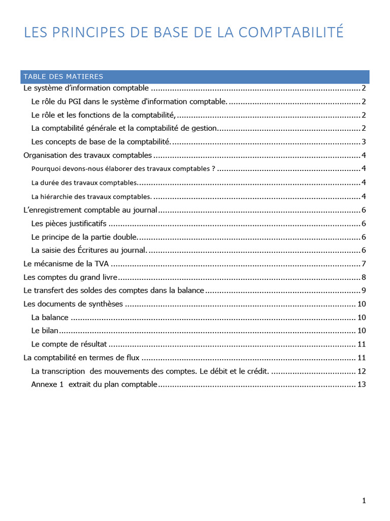 Principes de base de la comptabilité | PDF | Comptabilité | Bilan comptable