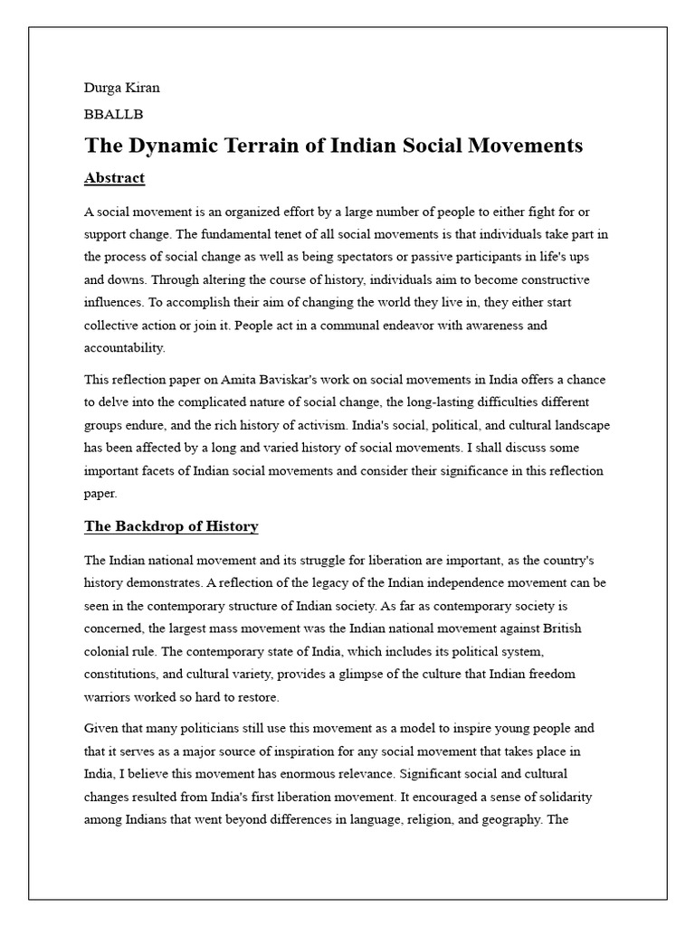 Sociology Reflection Paper (Week 12) | PDF | Dalit | Social Movements
