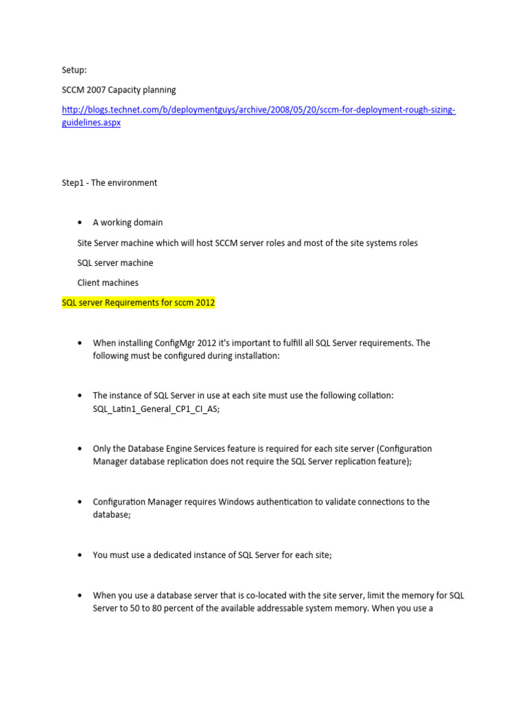 SCCM - Design - Step by Step | PDF | Microsoft Sql Server | Microsoft ...