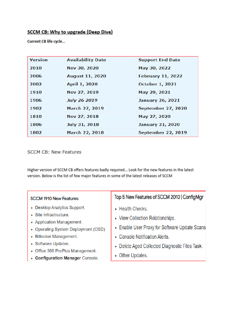 SCCM Upgrades | PDF | Software Release Life Cycle | Computer Engineering
