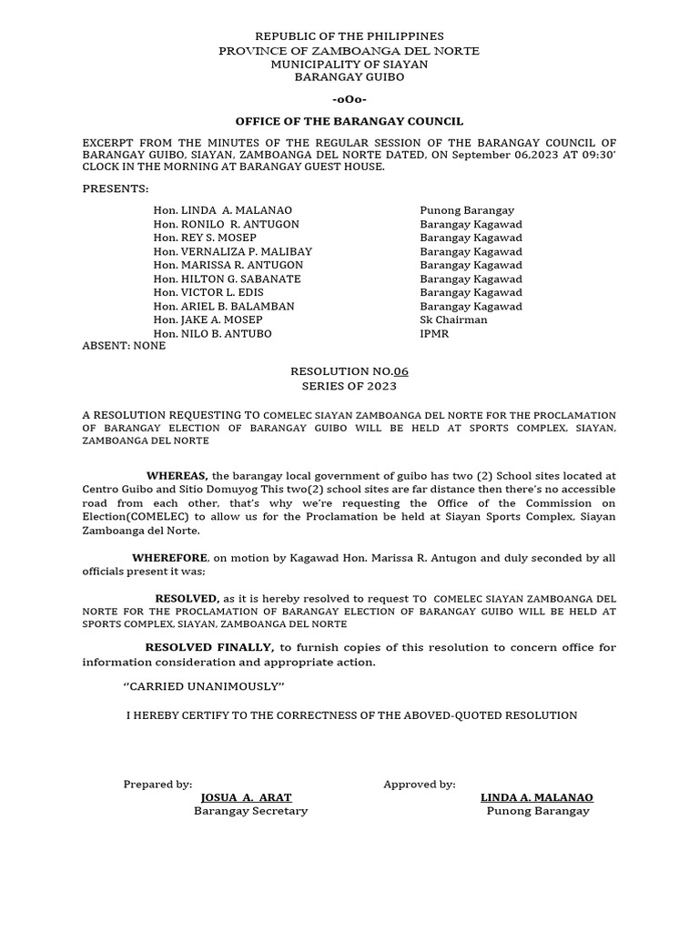 Comelec Resolution | Download Free PDF | Commission On Elections ...