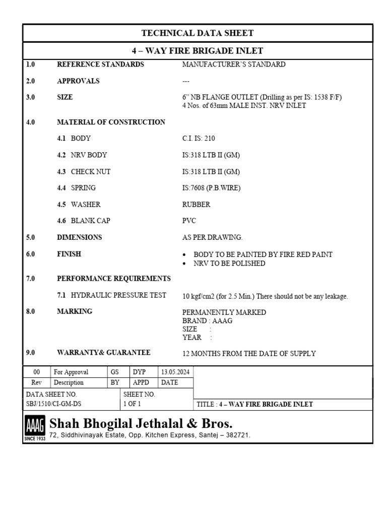 4 Way Fire Brigade - C.I. - GM NRV | PDF | Building Materials ...
