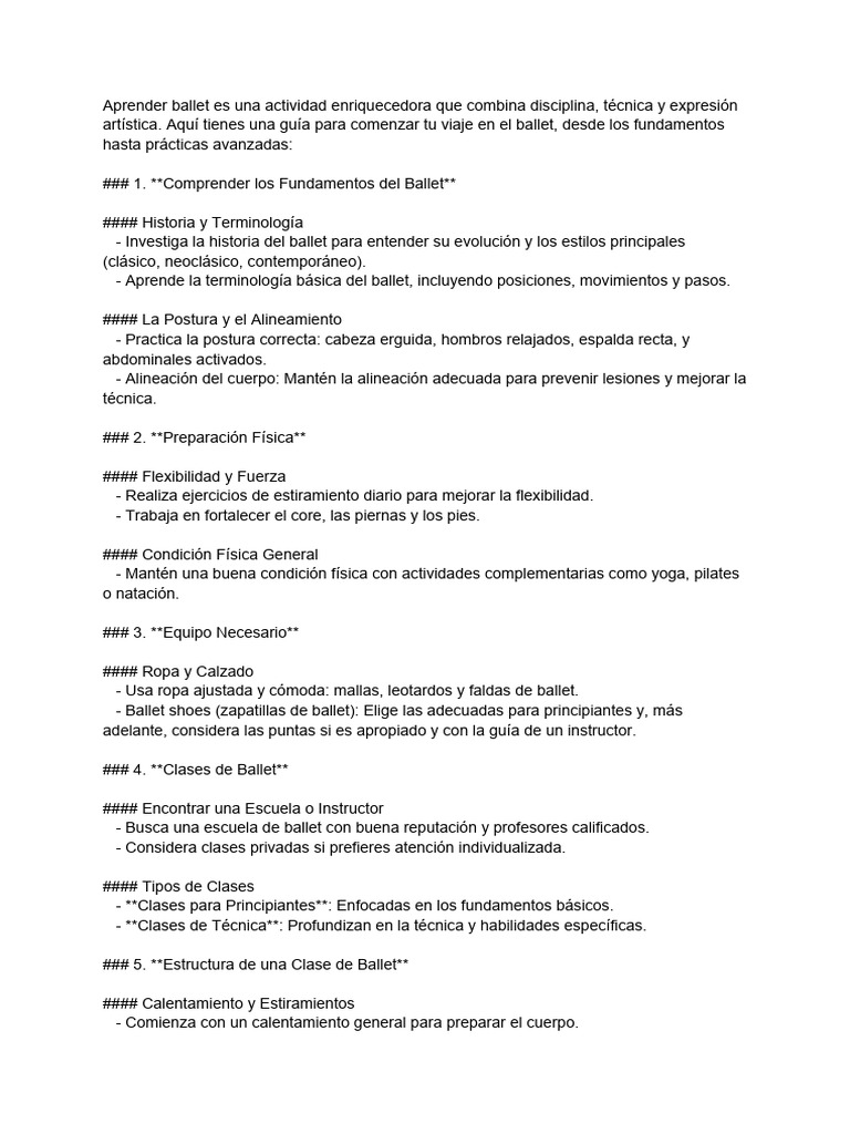 Guia para Aprender Ballet | PDF Guia para Aprender Ballet | PDF