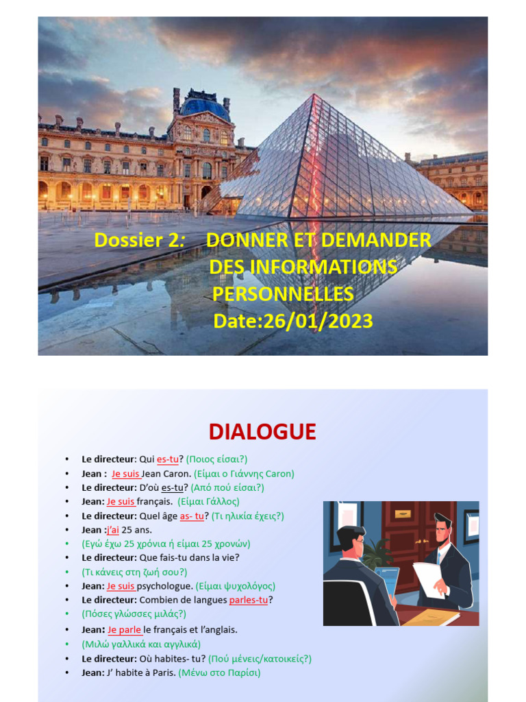 Dossier 2 - Donner Et Demander Des Informations Personnelles | PDF