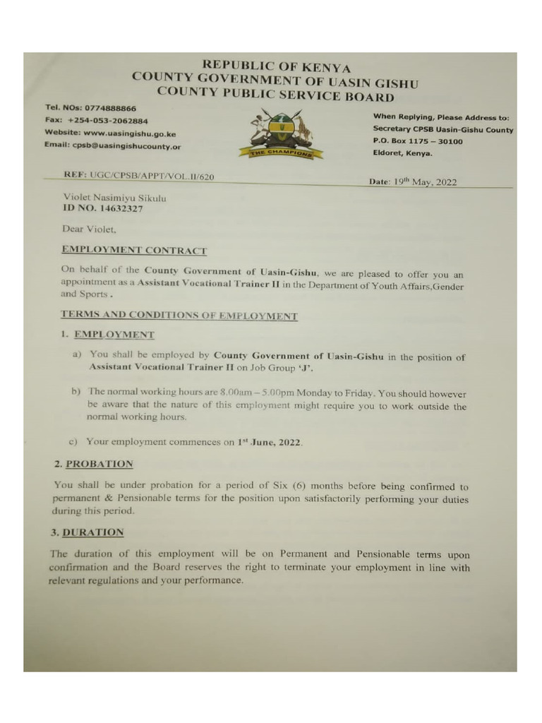 Appointment Letter | PDF