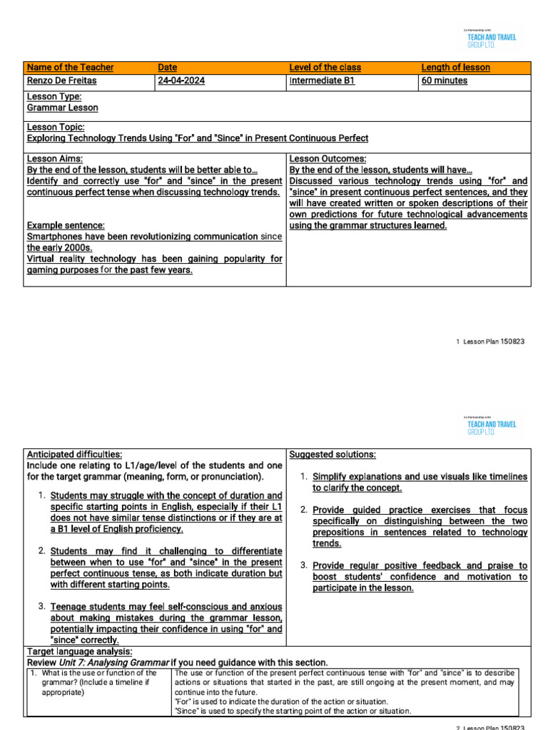 Renzo Lesson Plan 002 | PDF | Learning | Lesson Plan