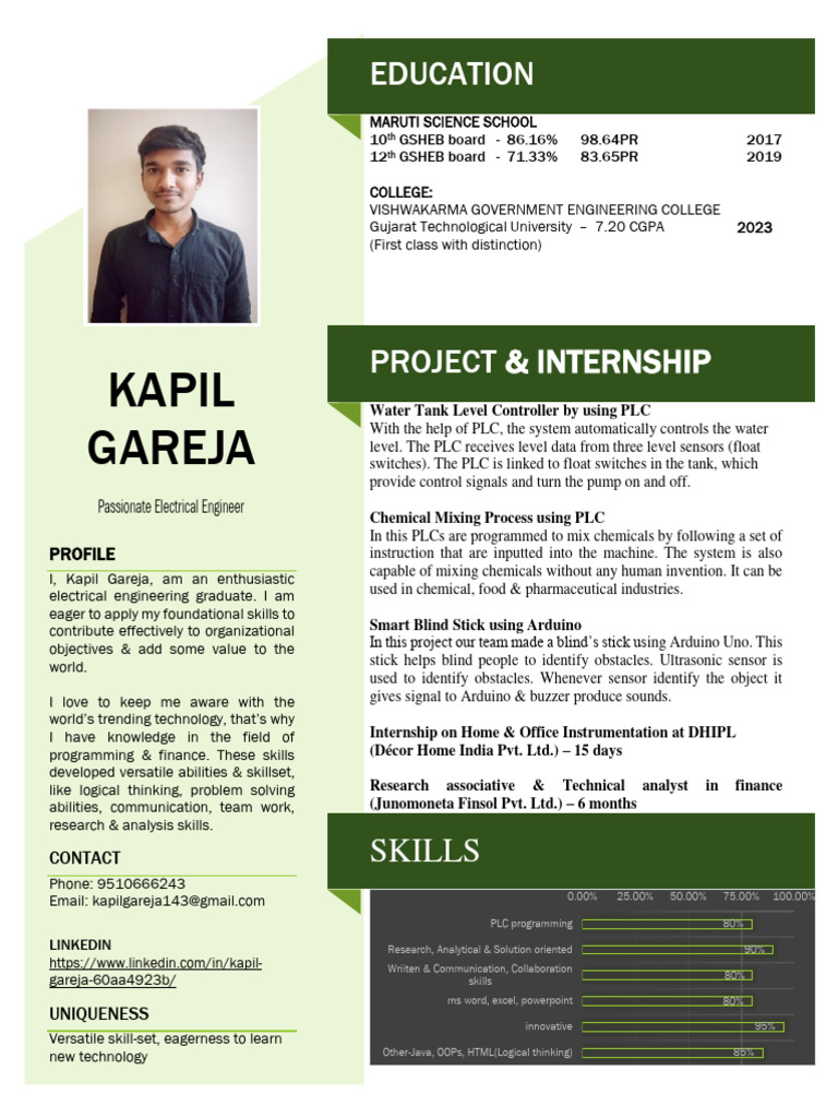 Resume For Automation | PDF | Programmable Logic Controller | Engineering