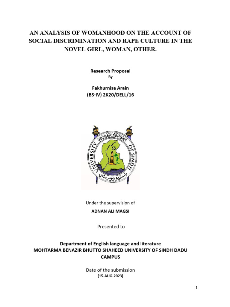 Reasearch Proposal | PDF | Gender Studies | Feminism