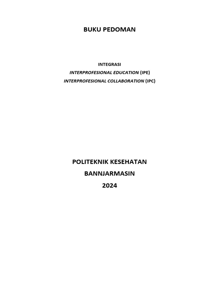 2024 - RPL - Buku-Pedoman-Ipe Ipc Polkessin | PDF
