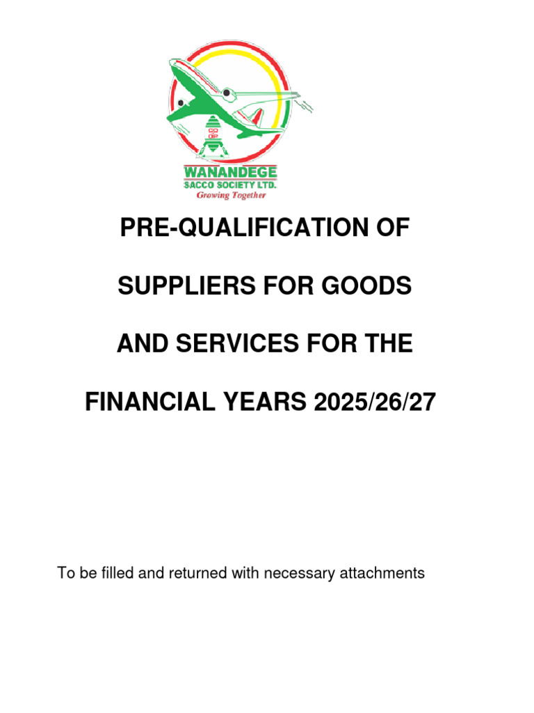 PREQUALIFICATION DOCUMENT - 2025-2027updated | PDF | Banks | Business