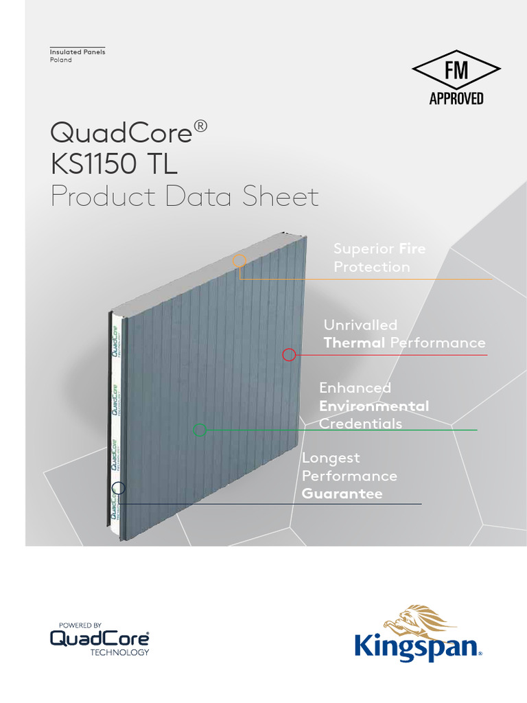 Kingspan Ks1150 Tl Quadcore Product Data Sheet En | PDF | Building Insulation | Corrosion