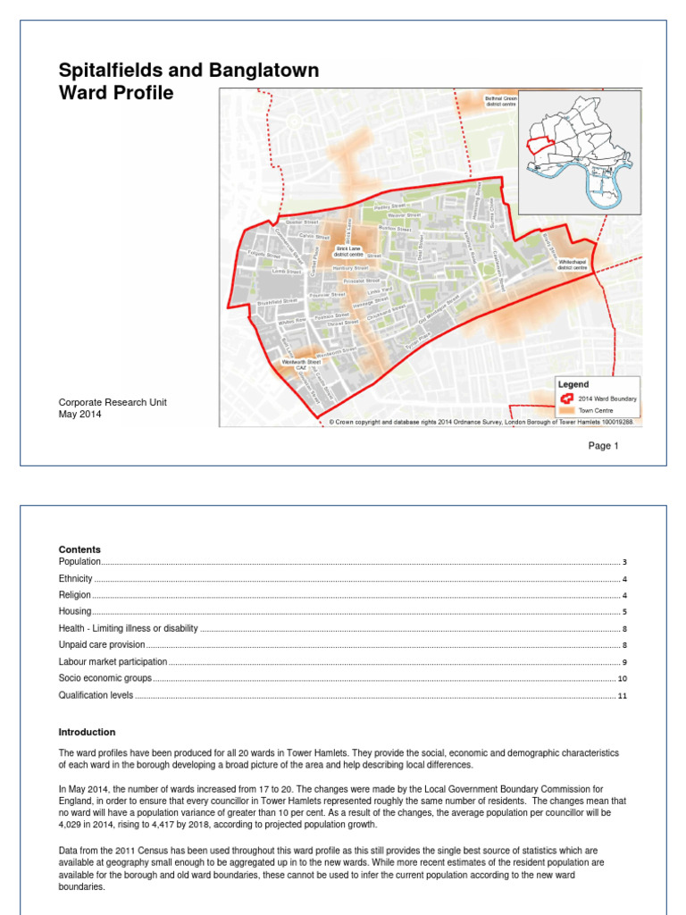 Spitalfields and Banglatown FINAL 10062014 | PDF | Household
