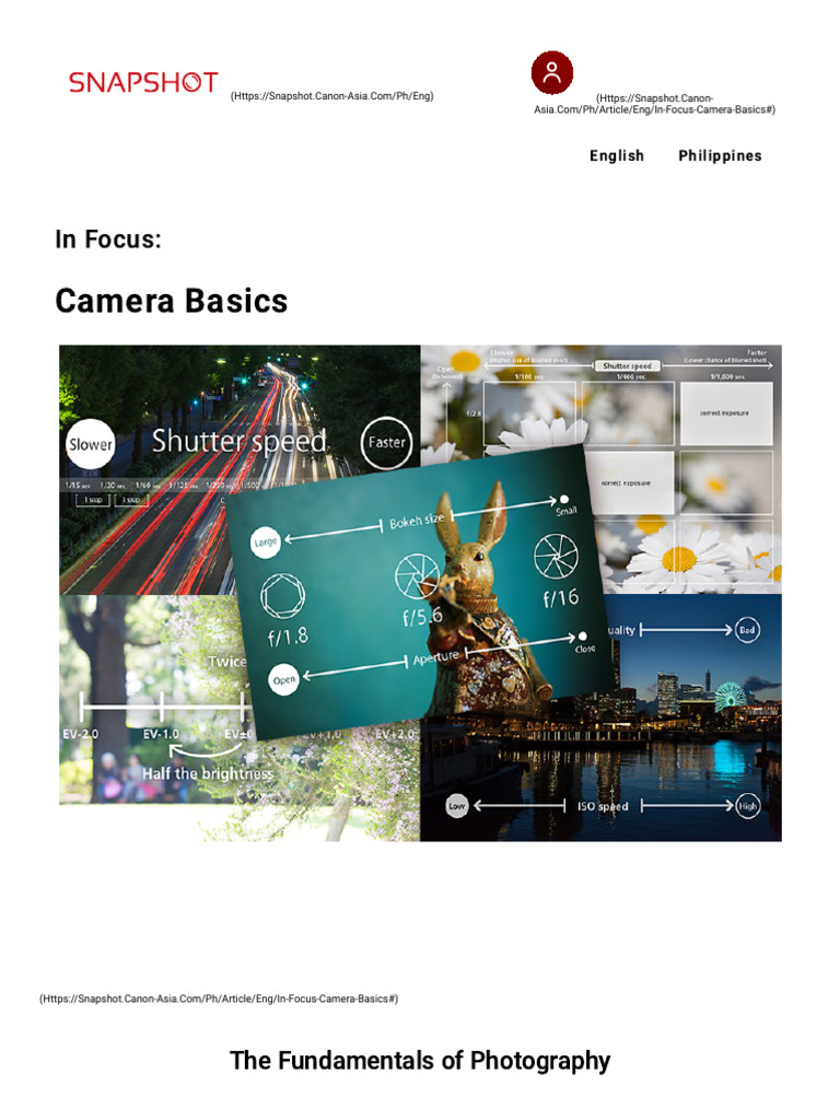 Camera Basics 101 | Download Free PDF | Camera | Shutter Speed