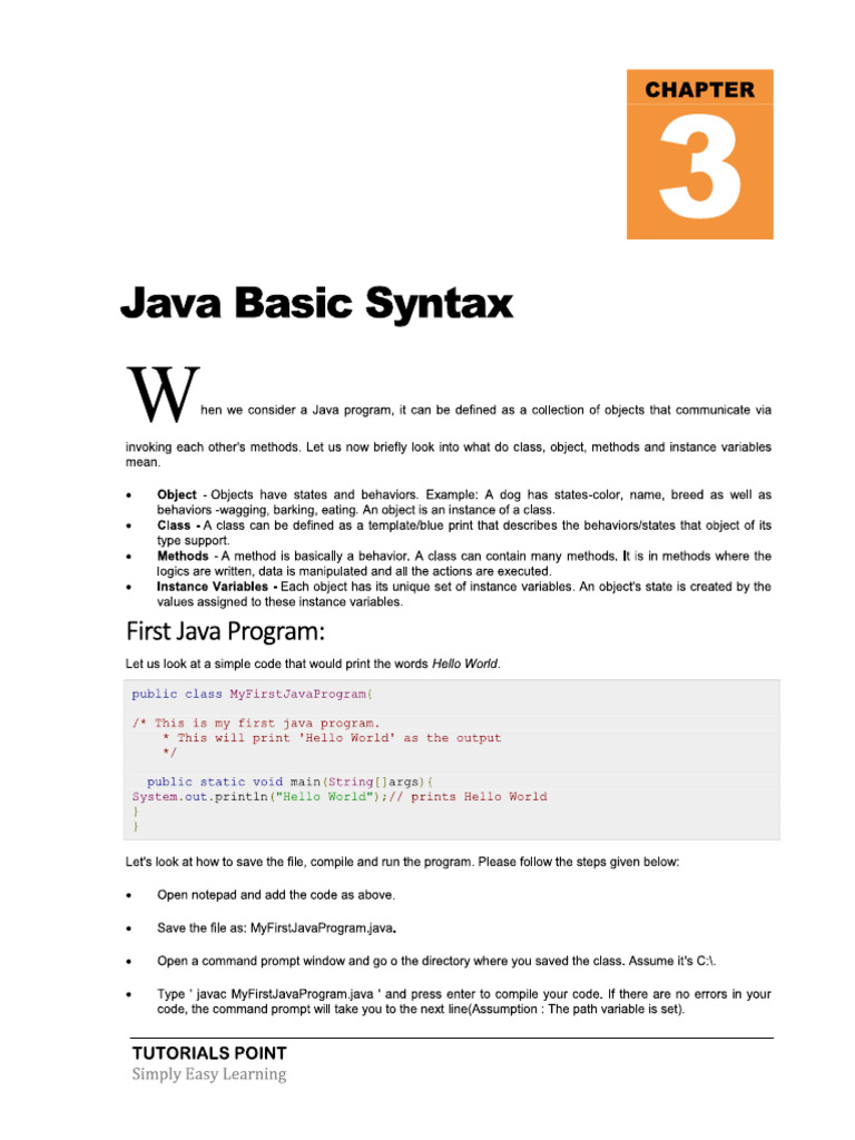 JavaTutorial.... Syntax To Decision Making | PDF