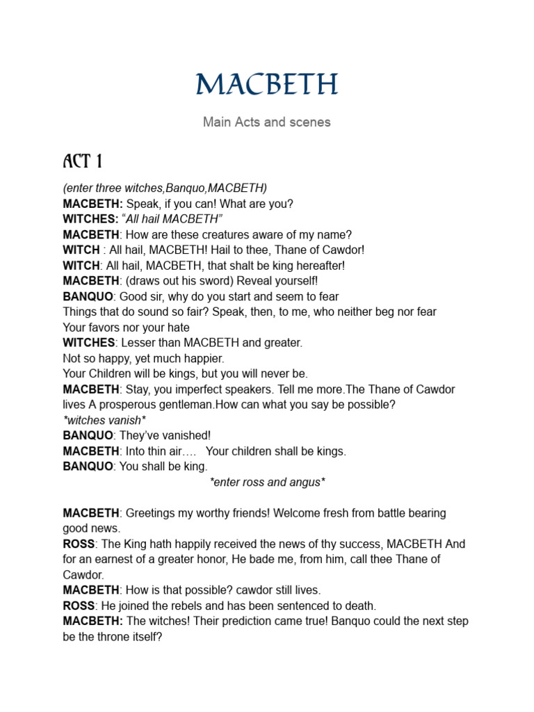 Macbeth | PDF | Macbeth
