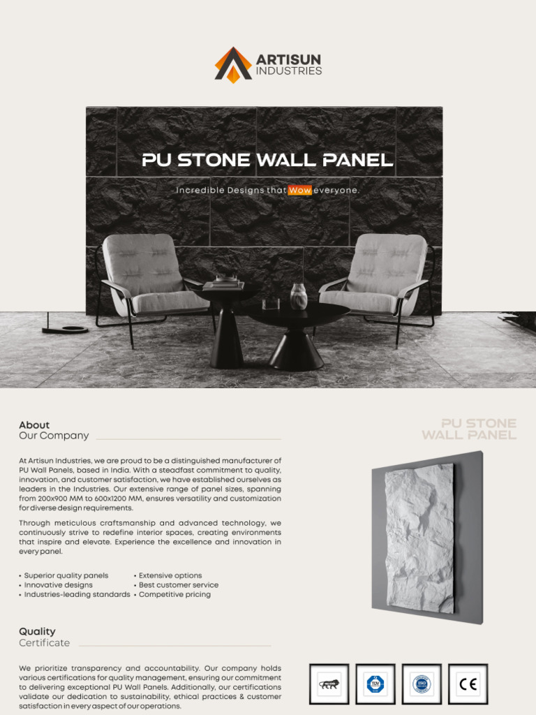Artisun Industries Pu Stone Wall Panel Brochure | PDF