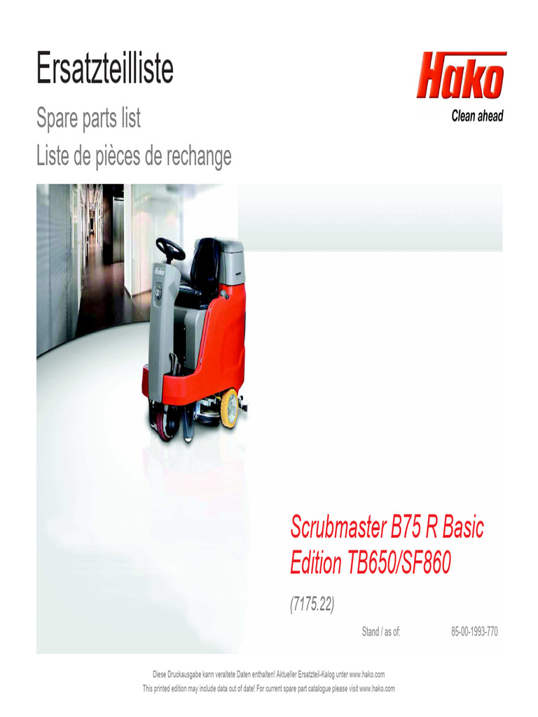 Fregadora HAKO B75R Scrubmaster B75 R Basic Edition - TB650 - SF860 ...