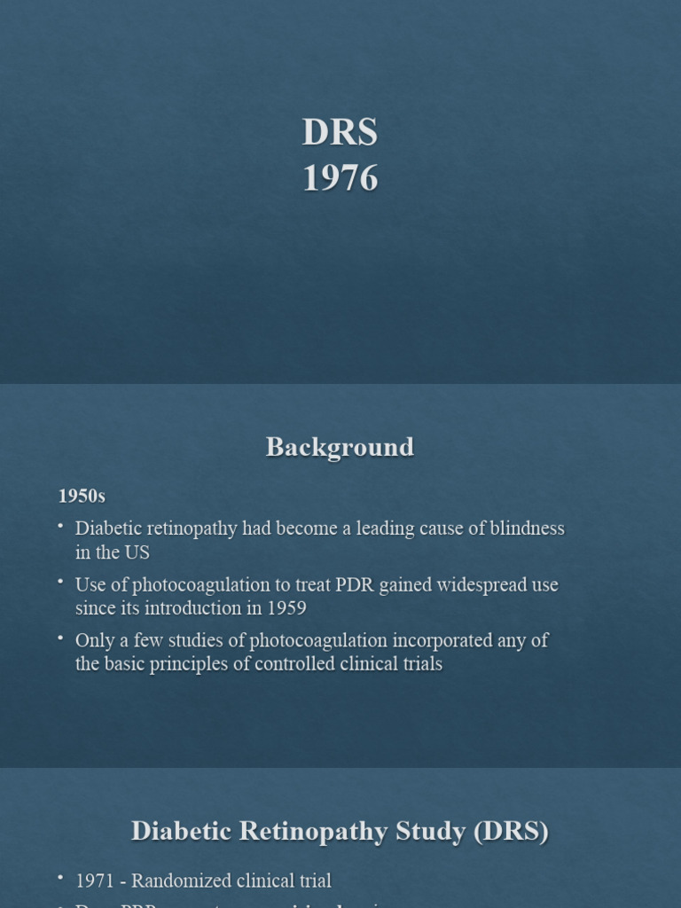 DRS Diabetic Retinopathy Study | PDF | Visual System | Medicine